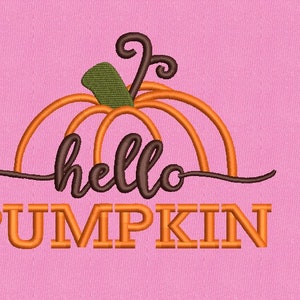 Hello Pumpkin Embroidery Design: Fall Machine Embroidery (instant ...