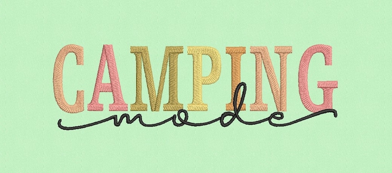 Camping Mode Embroidery Design, Machine Embroidery Design, 6 Sizes ...