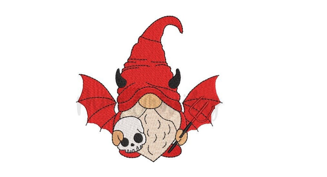 Devil Gnome Embroidery Design, Machine Embroidery Design, 3 Sizes ...