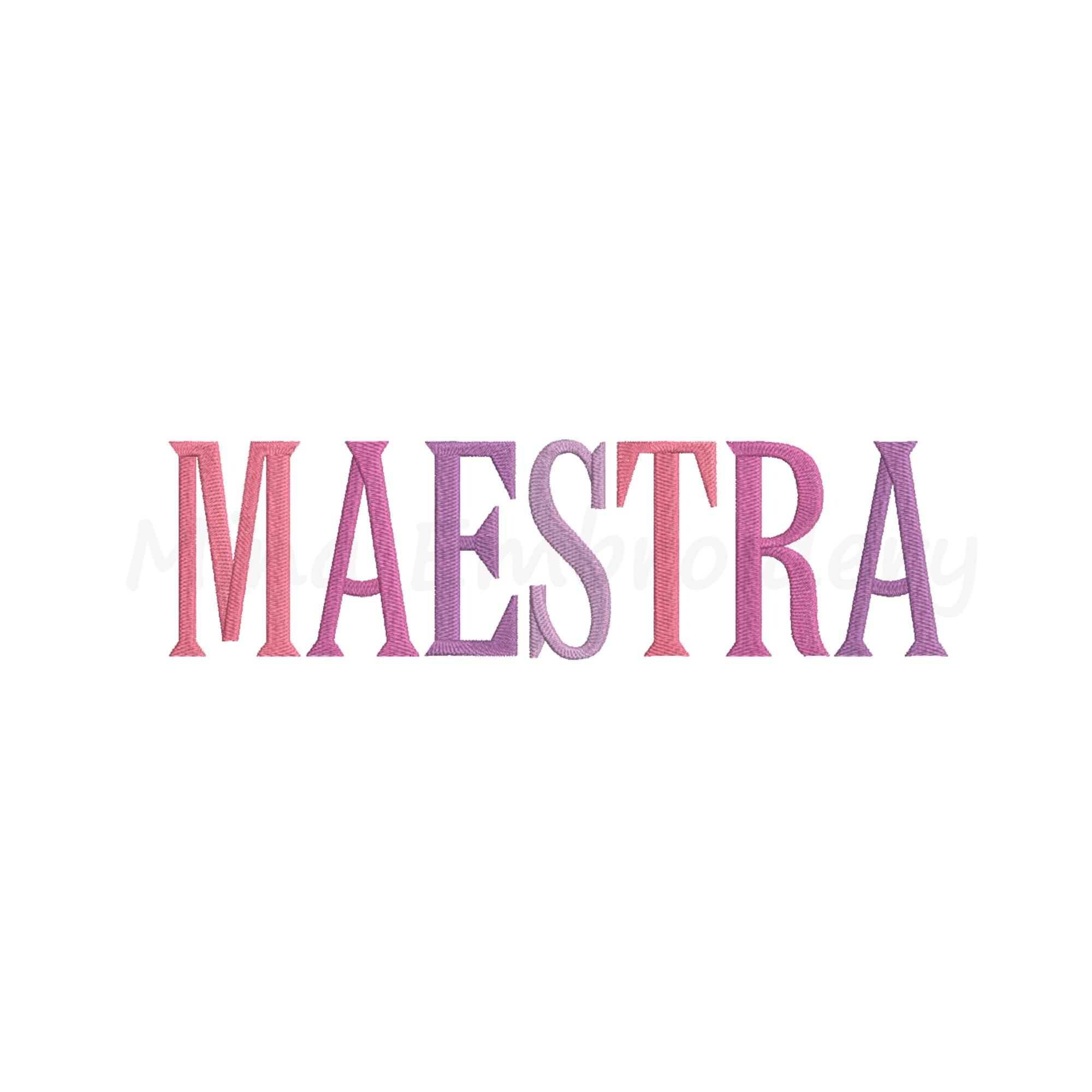 Maestra Teacher Embroidery Design: 6 Sizes (instant Download) - Etsy