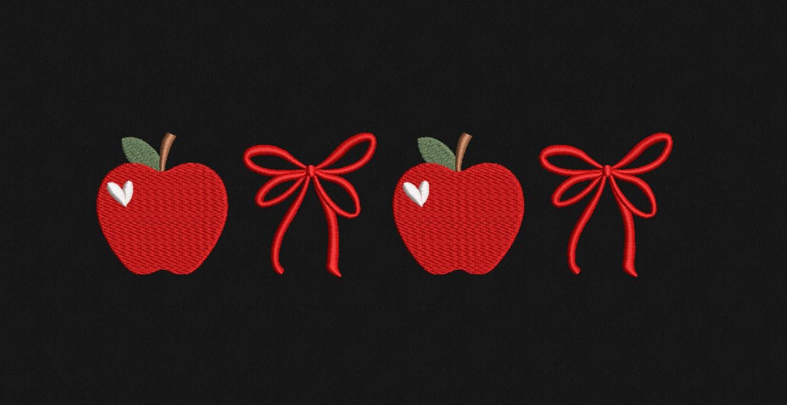 Coquette Apple Embroidery Design: School Theme (6 Sizes, Instant ...
