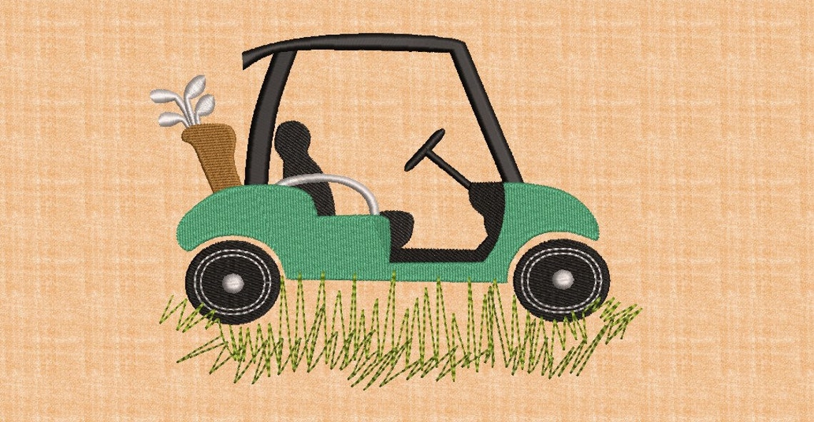 Golf Cart Embroidery Design Machine Embroidery Design 4 | Etsy