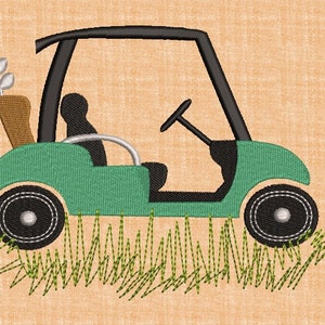 Golf Cart Embroidery Design, Machine Embroidery Design, 4 Sizes ...