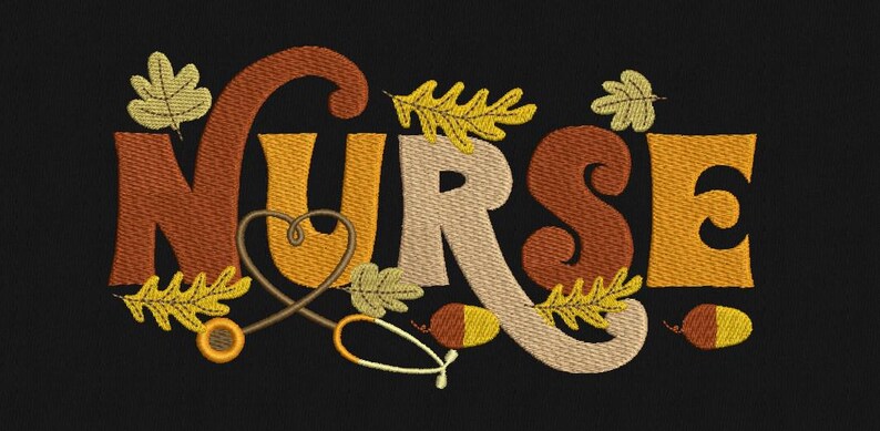 Fall Nurse Embroidery Design, Machine Embroidery Design, 6 Sizes ...