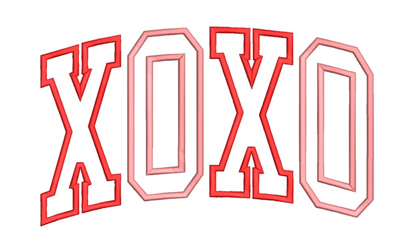 XOXO Applique Embroidery Design, Valentine's Day Embroidery Design ...