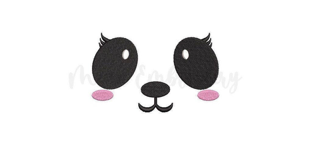 Baby Girl Panda Face Embroidery Design, Animal Embroidery Design ...