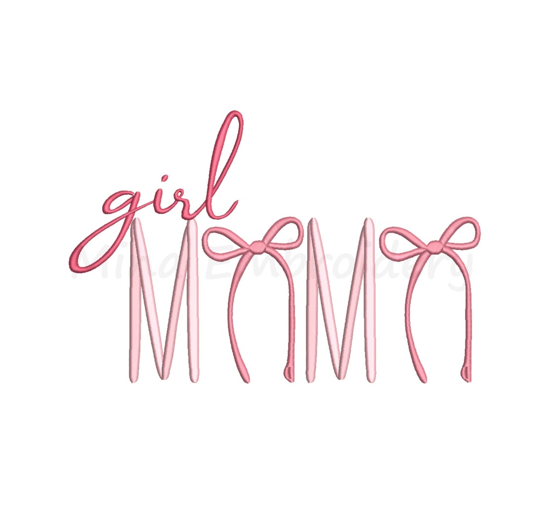 Coquette Girl Mama Embroidery Design: 6 Sizes (instant Download) - Etsy