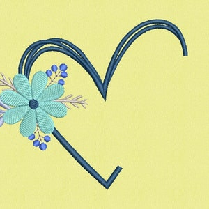 Split Heart Flower Embroidery Design, Flower Frame Embroidery Design ...