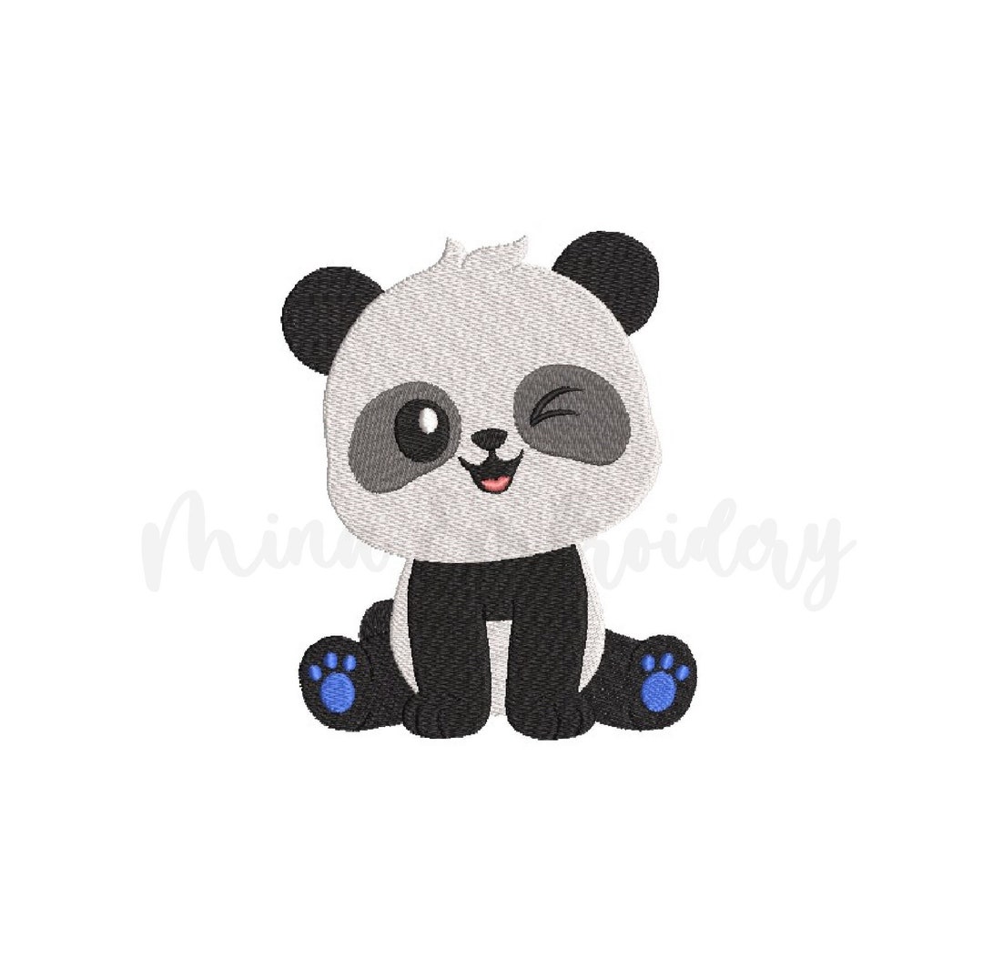 Cute Baby Panda Embroidery Design, Animal Embroidery Design, Machine ...