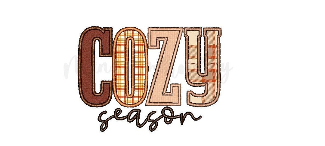 Cozy Season Applique Fall Embroidery Design Thanksgiving - Etsy