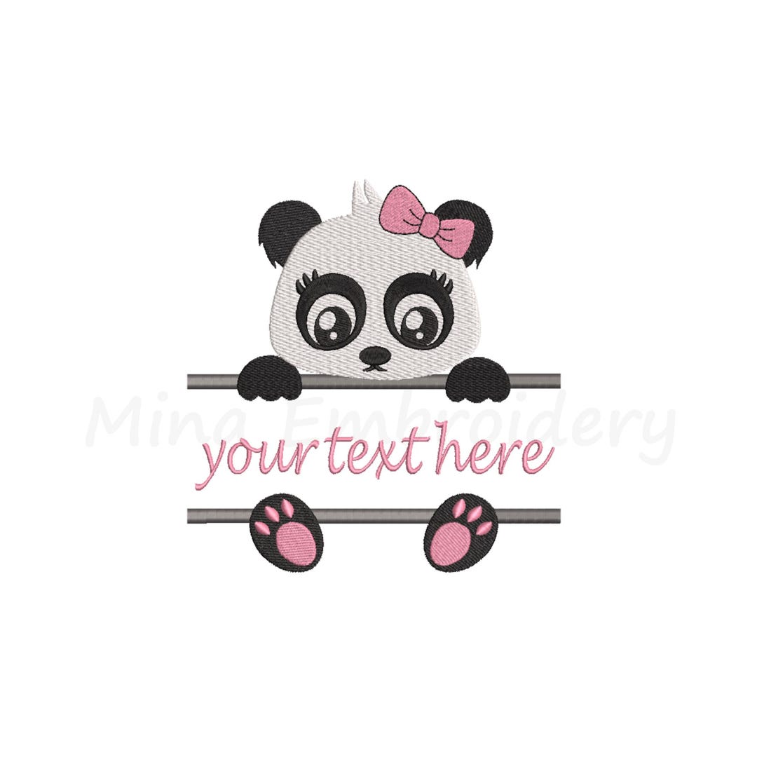 Split Baby Panda Embroidery Design: Animal Embroidery, 4 Sizes (instant ...