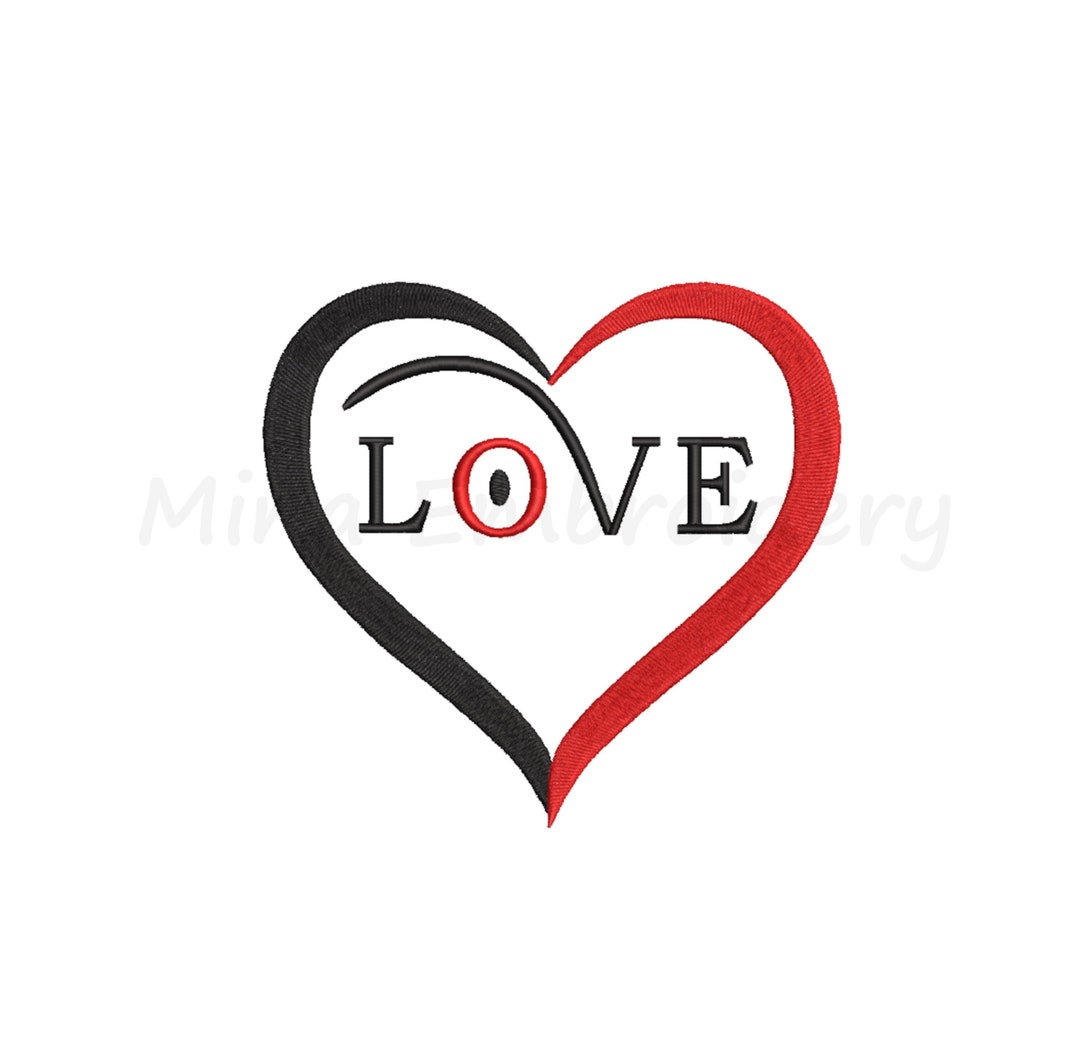 Love Heart Embroidery Design, Valentine's Day Embroidery Design ...