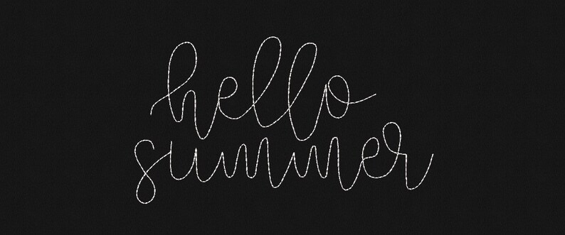 Hello Summer Embroidery Design Summer Line Art Embroidery - Etsy