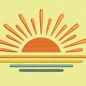 Sunset Embroidery Design: Summer Sun, 6 Sizes (instant Download) - Etsy