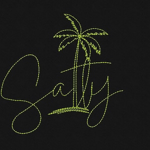 Salty Beach Embroidery Design: Summer Line Art (5 Sizes) (instant ...