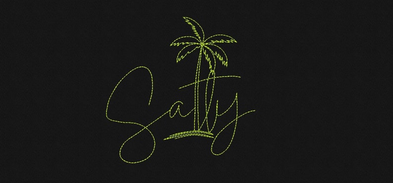 Salty Beach Embroidery Design: Summer Line Art (5 Sizes) (instant ...