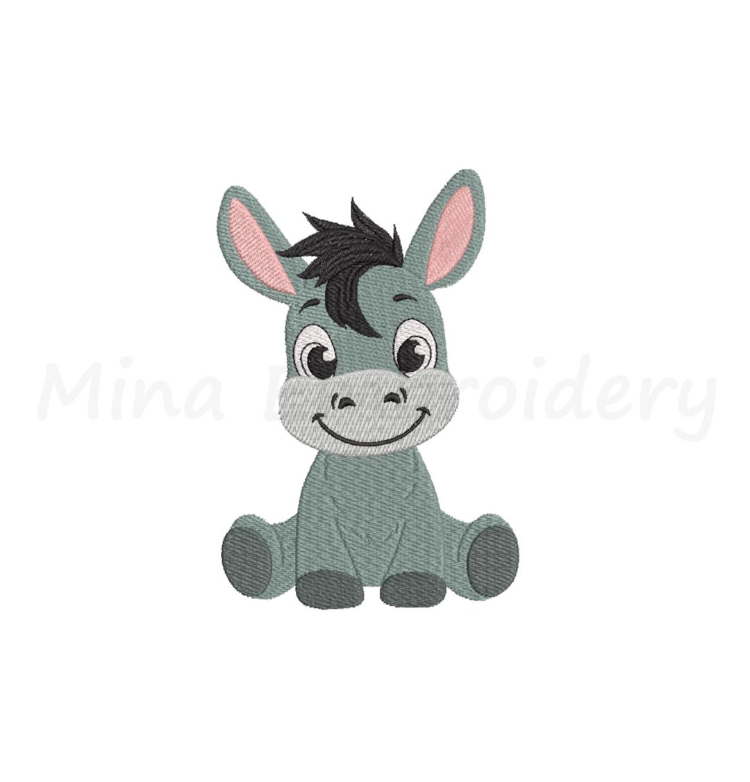 Baby Donkey Embroidery Design, Animal Embroidery Design, Machine ...