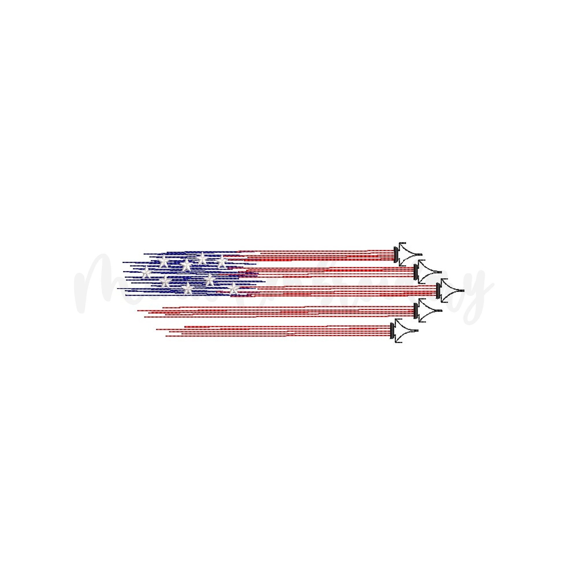 Fighter Jet Airplane American Flag Embroidery Design, 4th of July ...