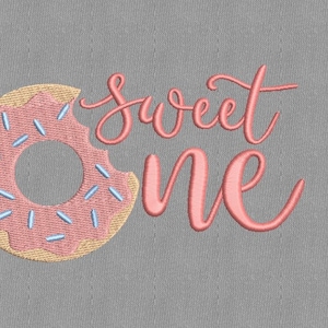 Sweet One Donut Embroidery Design, Machine Embroidery Design, 5 Sizes ...