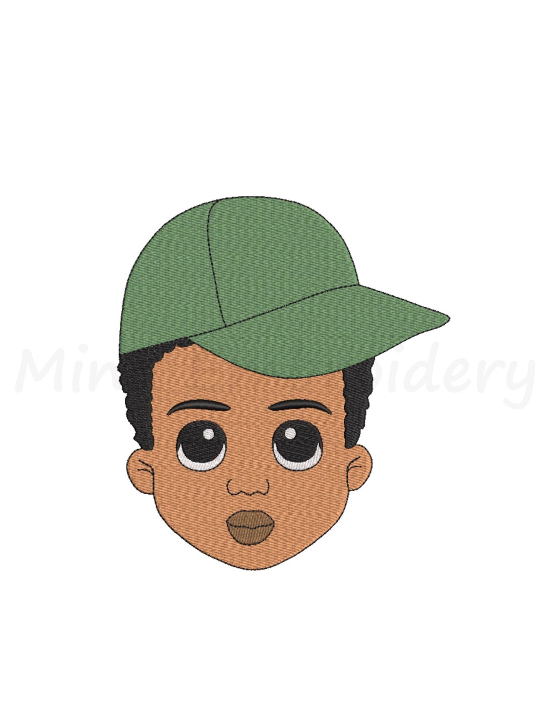Afro Boy Face Embroidery Design: Hat Portrait (digital Download) - Etsy