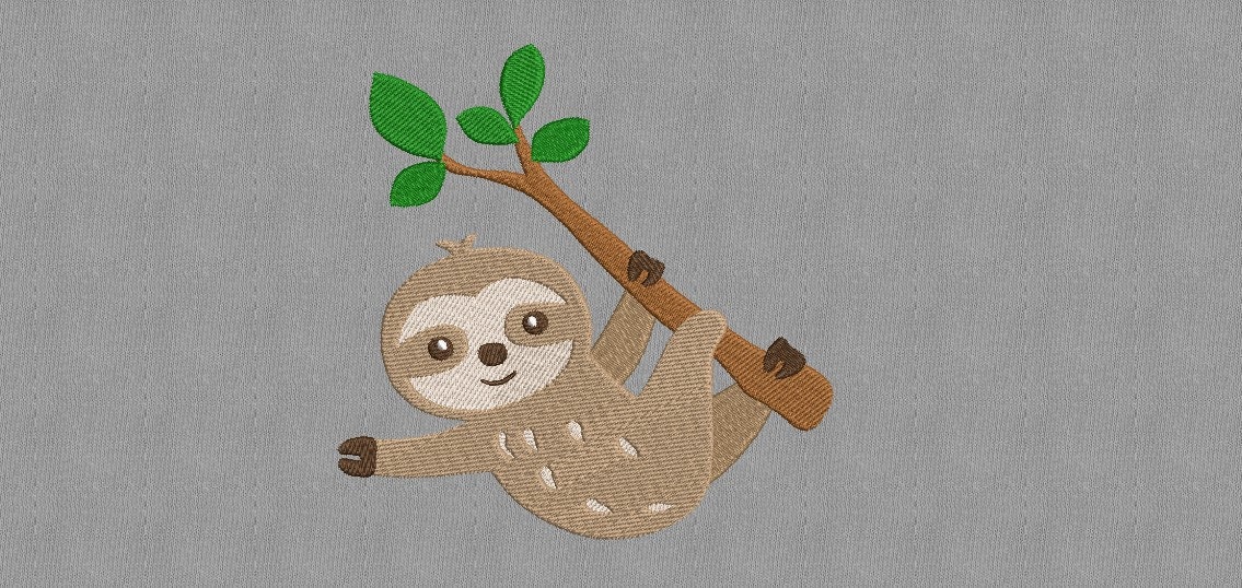 Hanging Baby Sloth Embroidery Design Animal Embroidery - Etsy