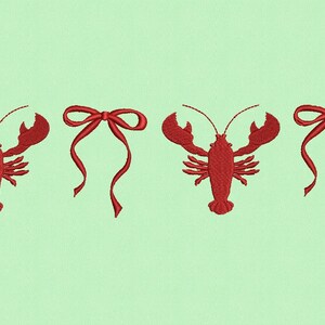 Coquette Lobster Embroidery Design, Machine Embroidery Design, 6 Sizes ...