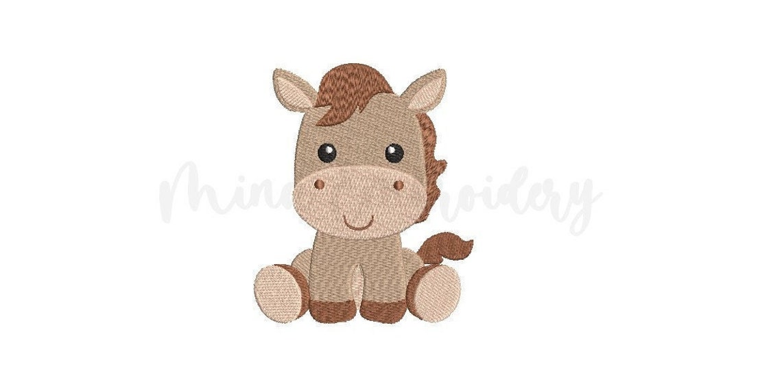 Baby Donkey Embroidery Design Animal Embroidery Design - Etsy