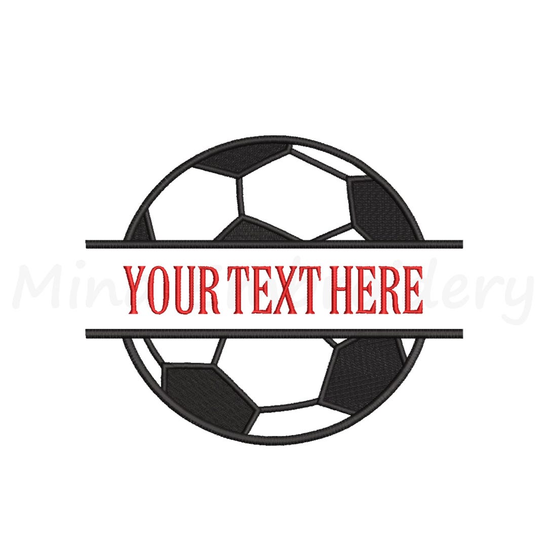 Soccer Ball Applique Embroidery Design, Split Sport Embroidery, Machine ...