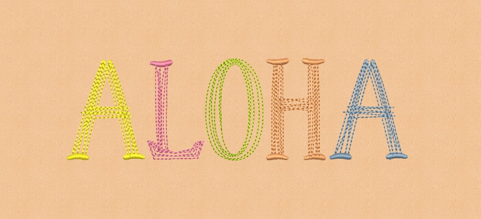 Aloha Embroidery Design: Summer Machine Embroidery (6 Sizes) (instant ...