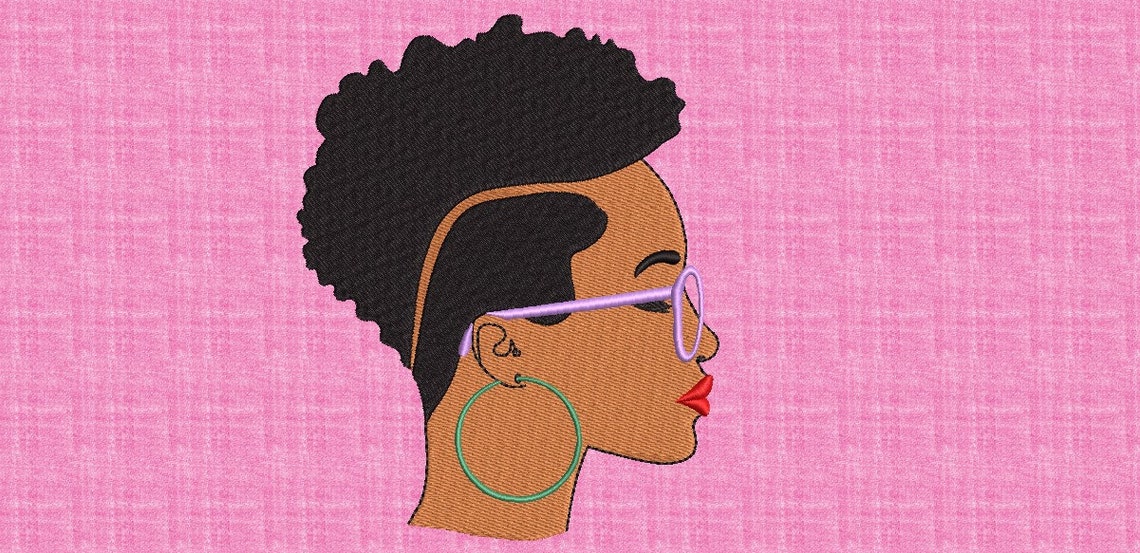 Cool Afro Woman Embroidery Design Afro Face Embroidery - Etsy