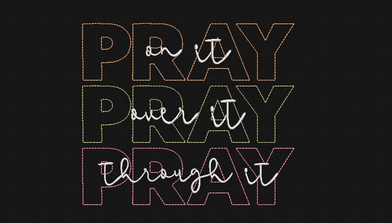 Pray Embroidery Design: Christian Saying, 5 Sizes (instant Download) - Etsy