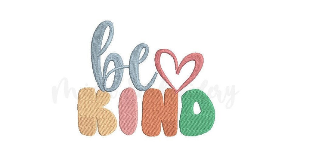 Be Kind Retro Embroidery Design, Machine Embroidery Design, 5 Sizes ...
