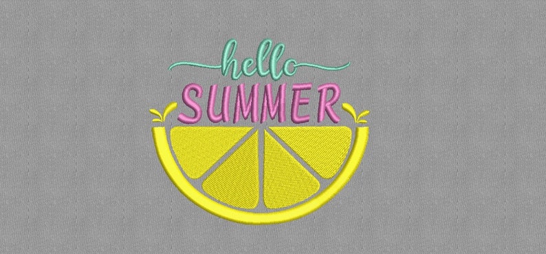 Hello Summer Lemon Embroidery Design: 5 Sizes (instant Download) - Etsy
