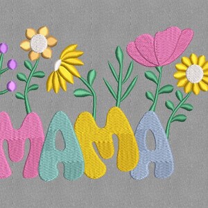 Mama Flower Embroidery Design, Machine Embroidery Design, 5 Sizes ...