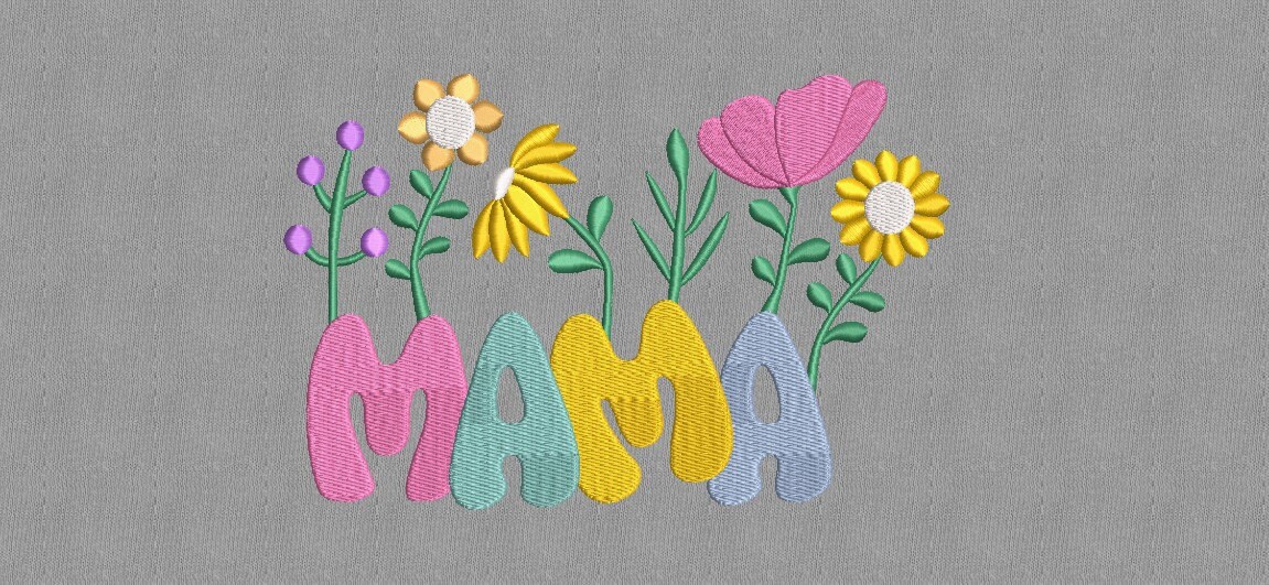Mama Flower Embroidery Design, Machine Embroidery Design, 5 Sizes ...