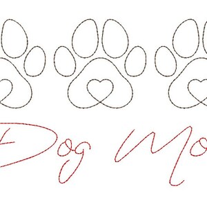 Dog Mom Line Art Embroidery Design (instant Download) - Etsy