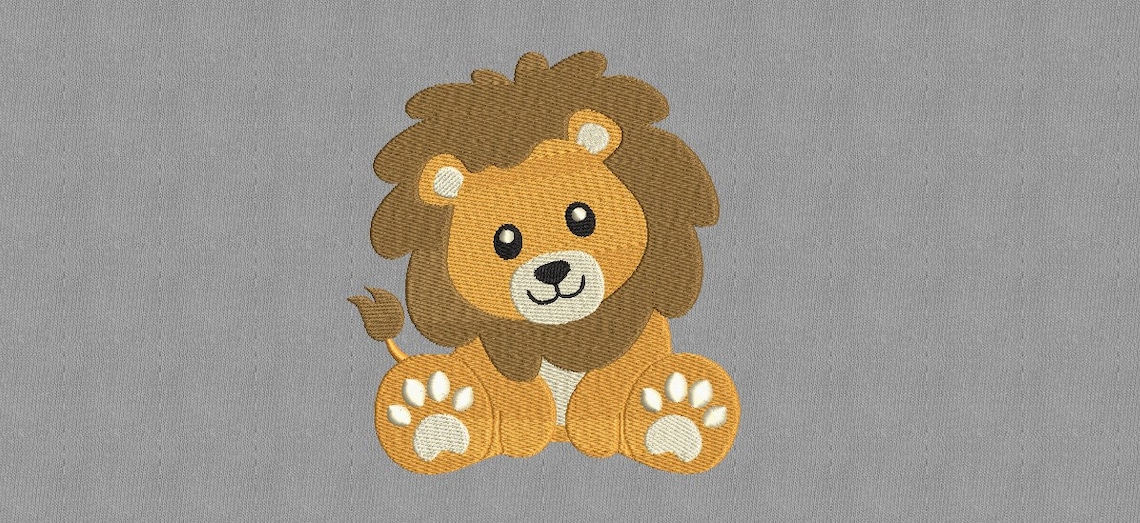 Cute Baby Lion Embroidery Design Safari Embroidery Design - Etsy