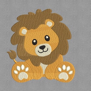 Cute Baby Lion Embroidery Design, Safari Embroidery Design, Animal ...