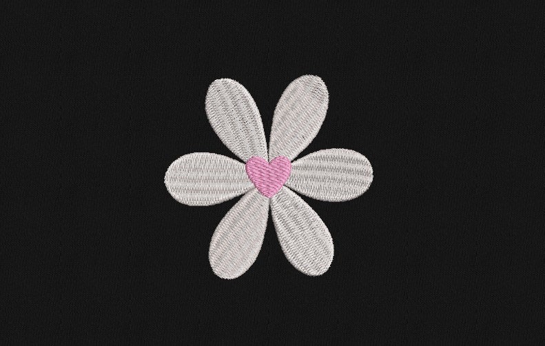 MINI Heart Daisy Embroidery Design, Flower Embroidery Design, Machine ...
