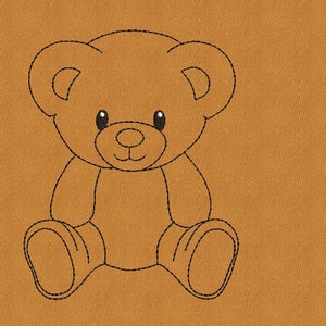 Bear Line Art Embroidery Design: 4 Sizes (instant Download) - Etsy
