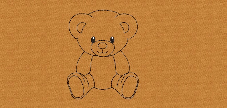 Bear Line Art Embroidery Design: 4 Sizes (instant Download) - Etsy