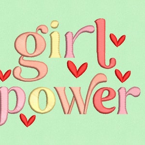 Girl Power Embroidery Design, Machine Embroidery Design, 5 Sizes ...