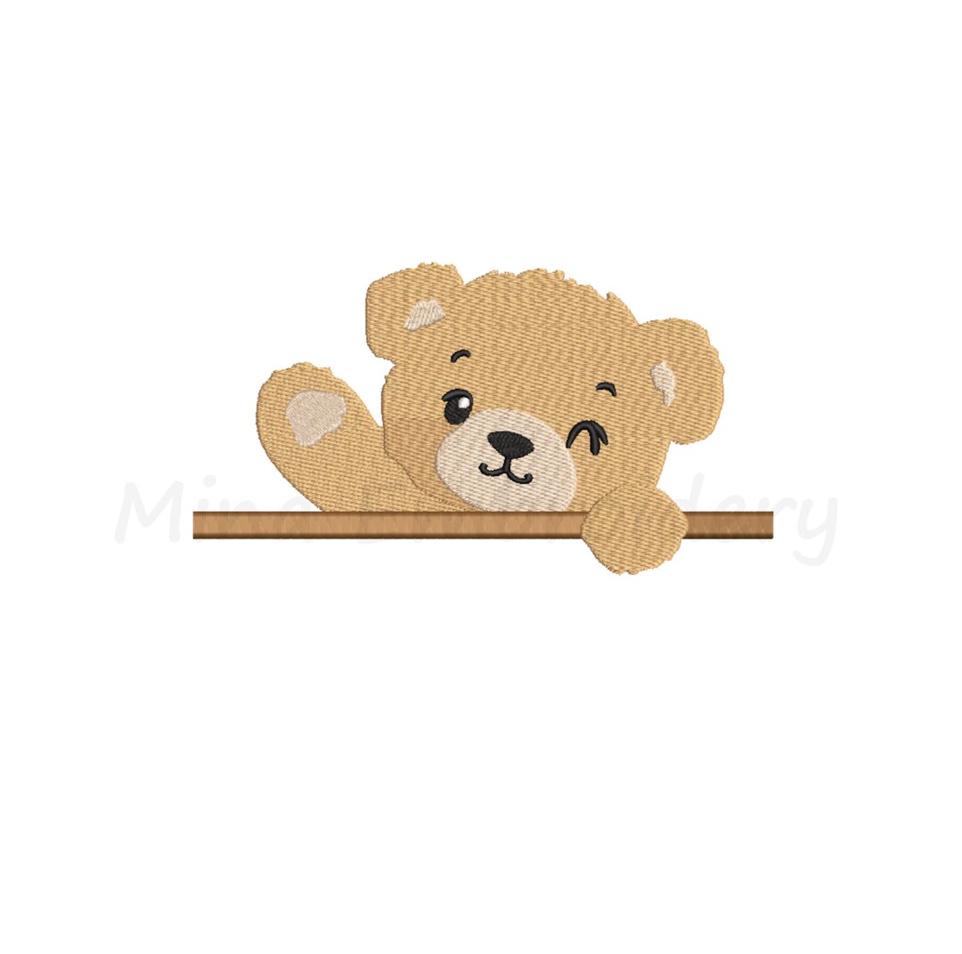 Split Baby Bear Embroidery Design, Animal Embroidery Design, Machine ...