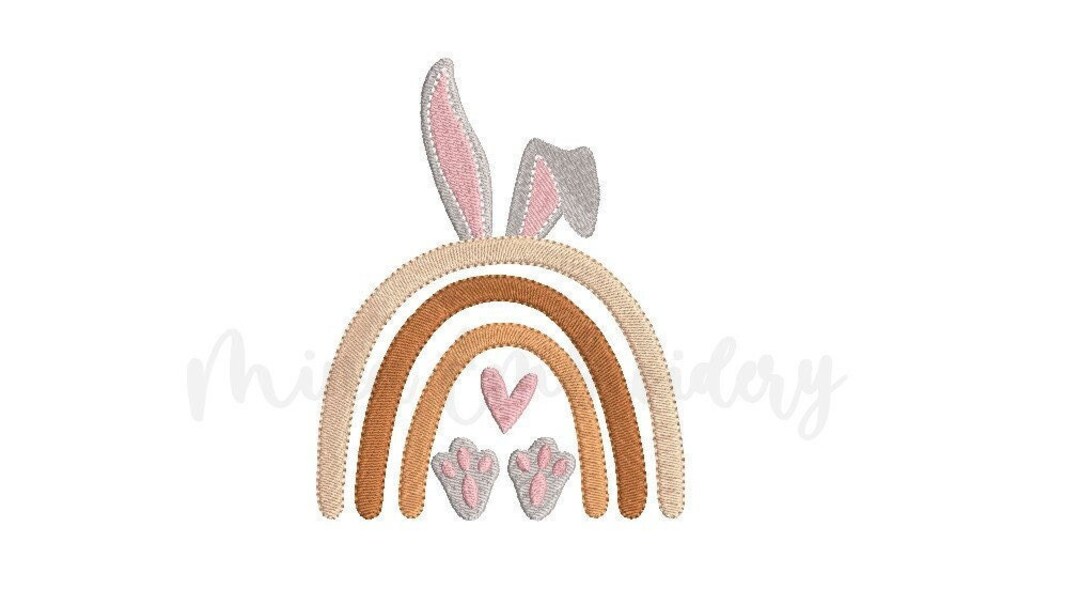 Easter Rainbow Embroidery Design, Boho Rainbow Embroidery Design ...