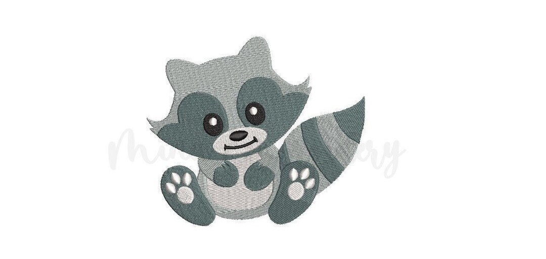 Baby Raccoon Embroidery Design, Animal Embroidery Design, Machine ...