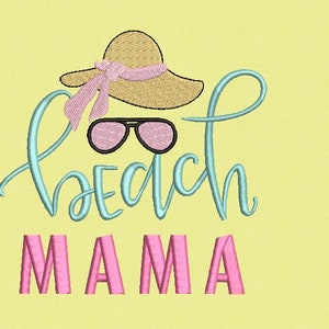 Beach Mama Embroidery Design: Summer Mom Design (digital Download) - Etsy