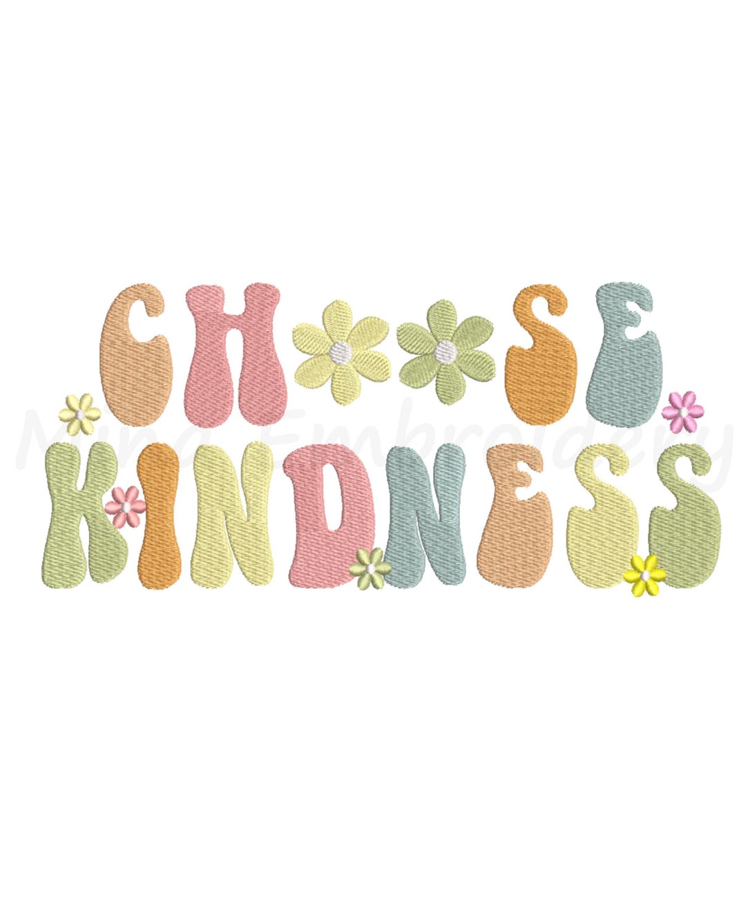 Retro Choose Kindness Embroidery Design: 6 Sizes (instant Download) - Etsy