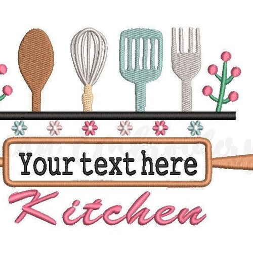 Kitchen Utensils Split Embroidery Design Baking Tools Flower - Etsy
