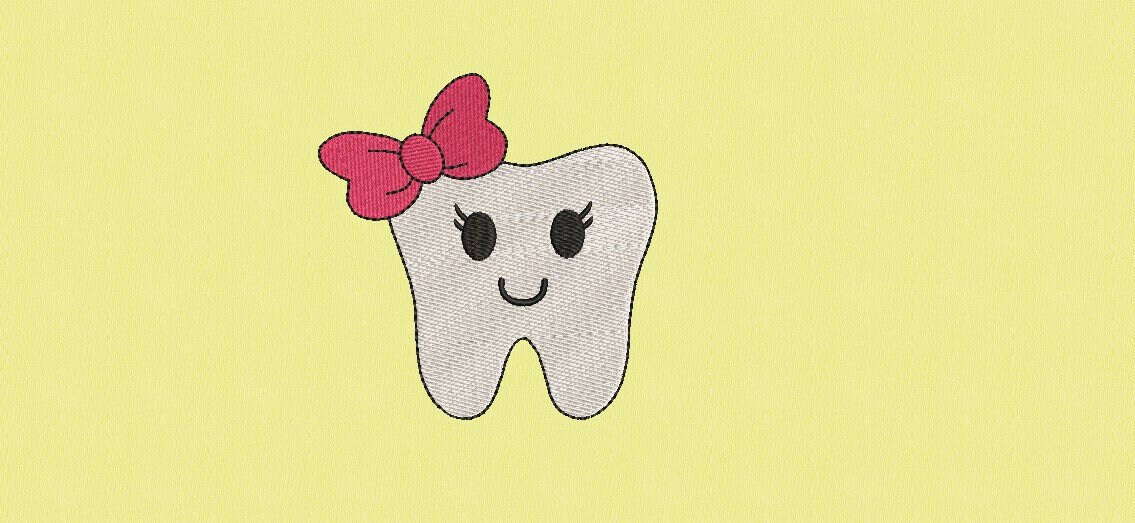 Girl and Boy Tooth Embroidery Design Happy Tooth Embroidery - Etsy