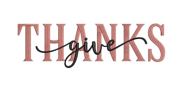 Give Thanks Embroidery Design: Fall Machine Embroidery (instant ...